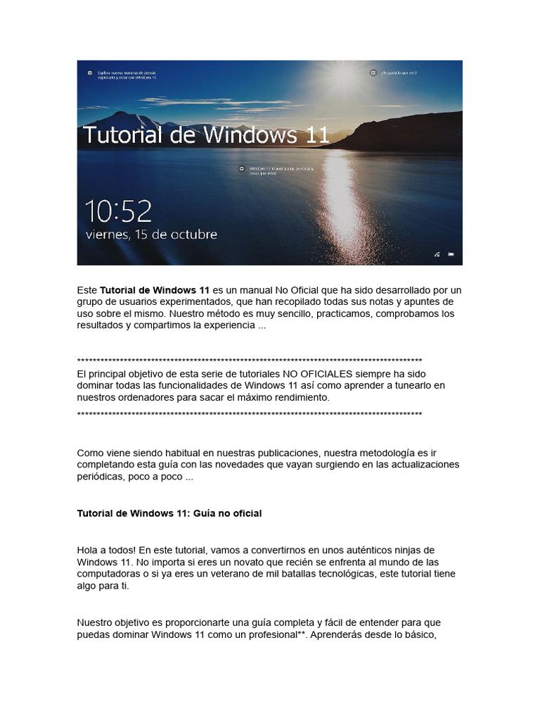 Tutorial Windows 11 | PDF | Windows 10 | Microsoft Windows