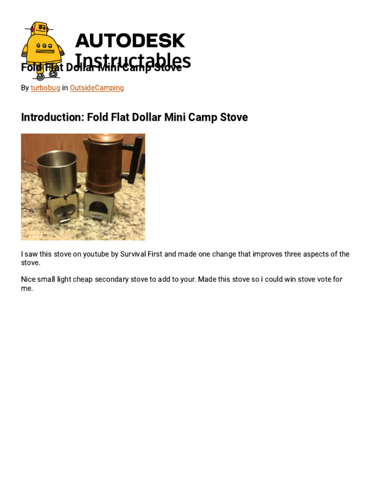 Fold Flat Dollar Mini Camp Stove - 9 Steps (With Pictures ...