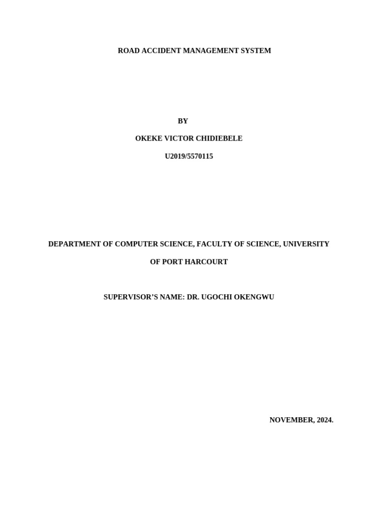 Road Accident Management System | PDF | Software Development Process ...