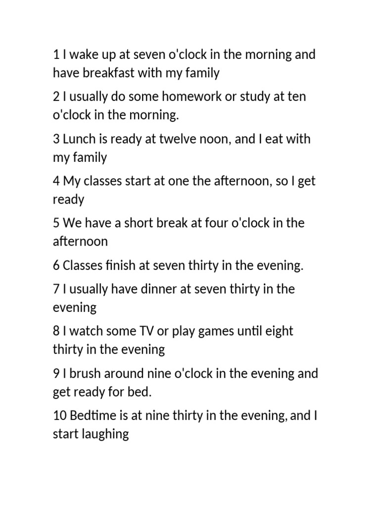 Daily Routine in English | PDF