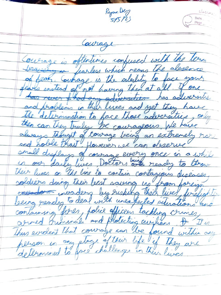 Courage Essay Ryan Dey | PDF