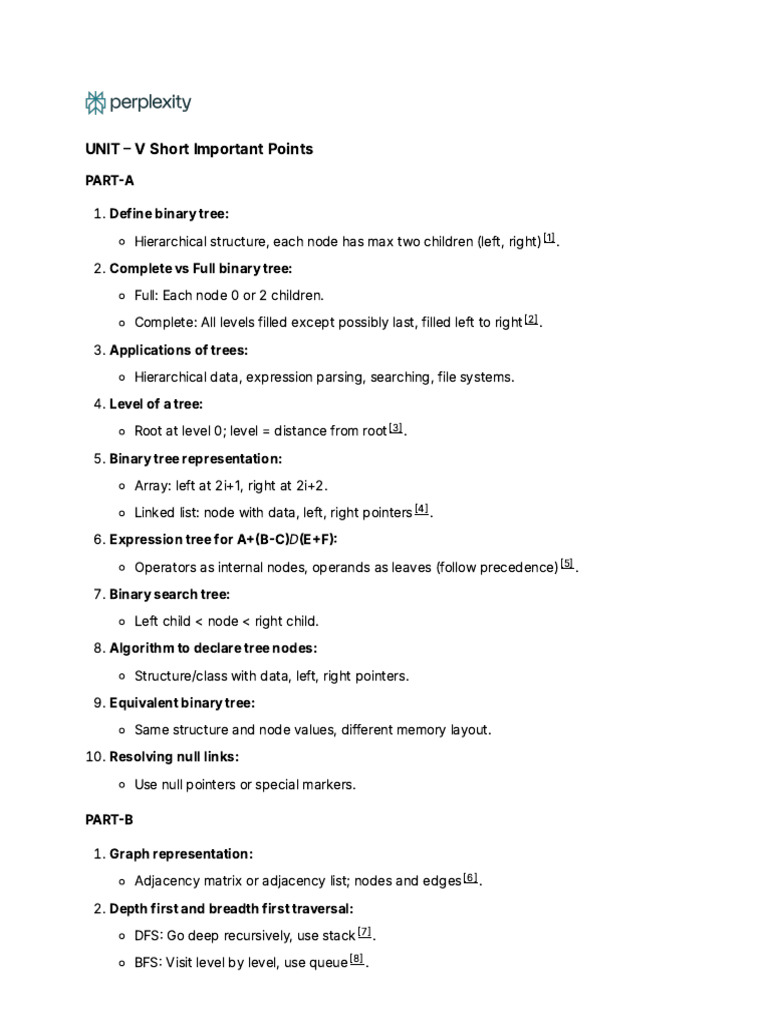 UNIT - V Short Important Points | PDF