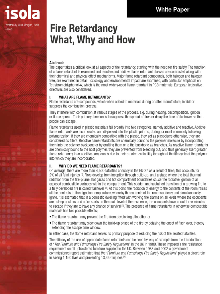 Fire Retardancy What Why and How | PDF | Chlorine | Fires