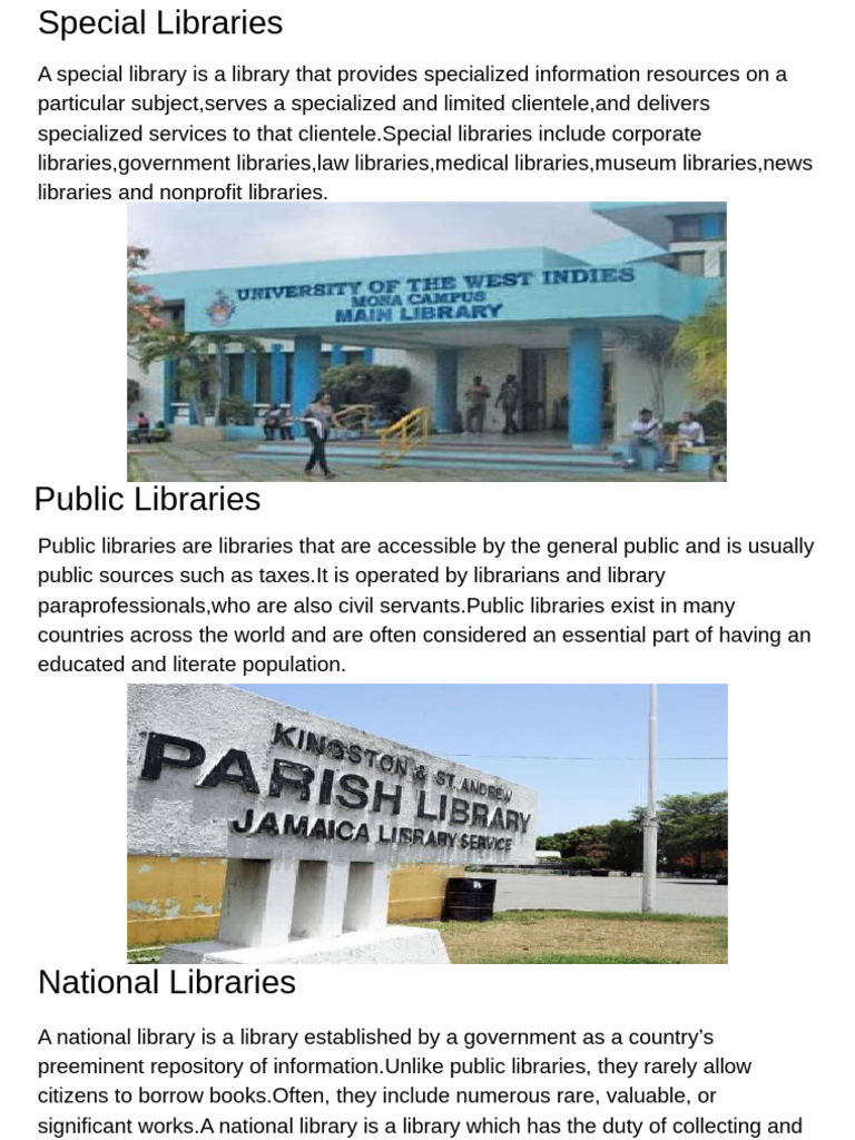 Different Libraries | PDF