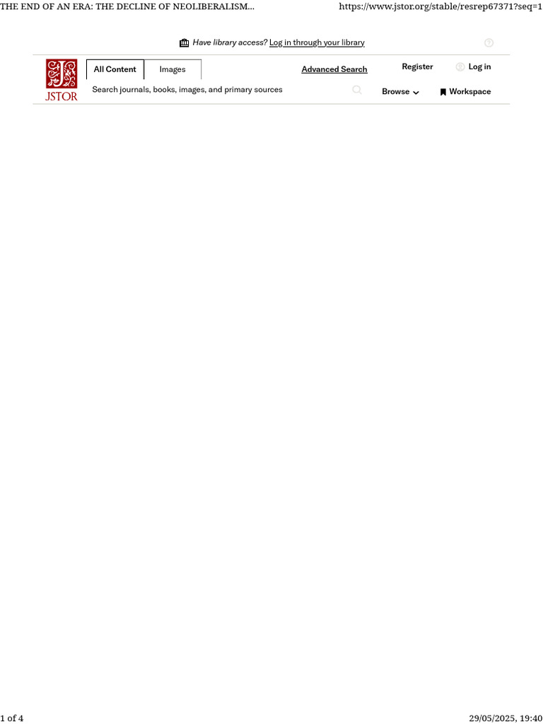 The End Aof An Era - The Decline of of | PDF | Neoliberalism