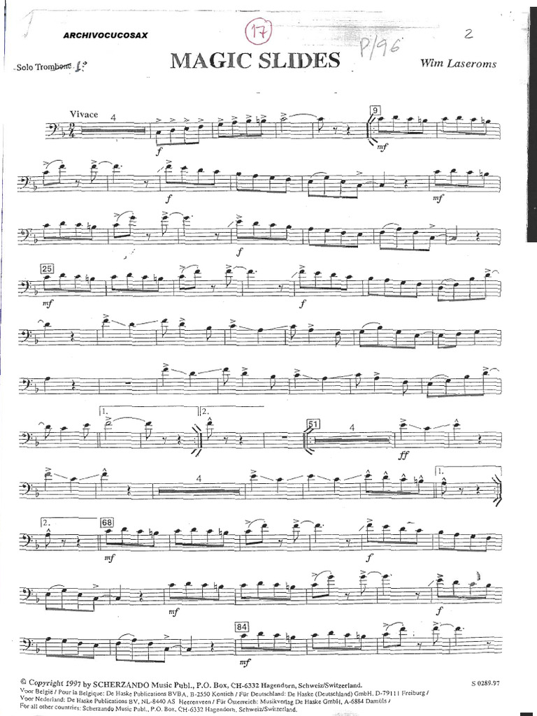 Magic Slides Wim Laseroms Solo Part | PDF