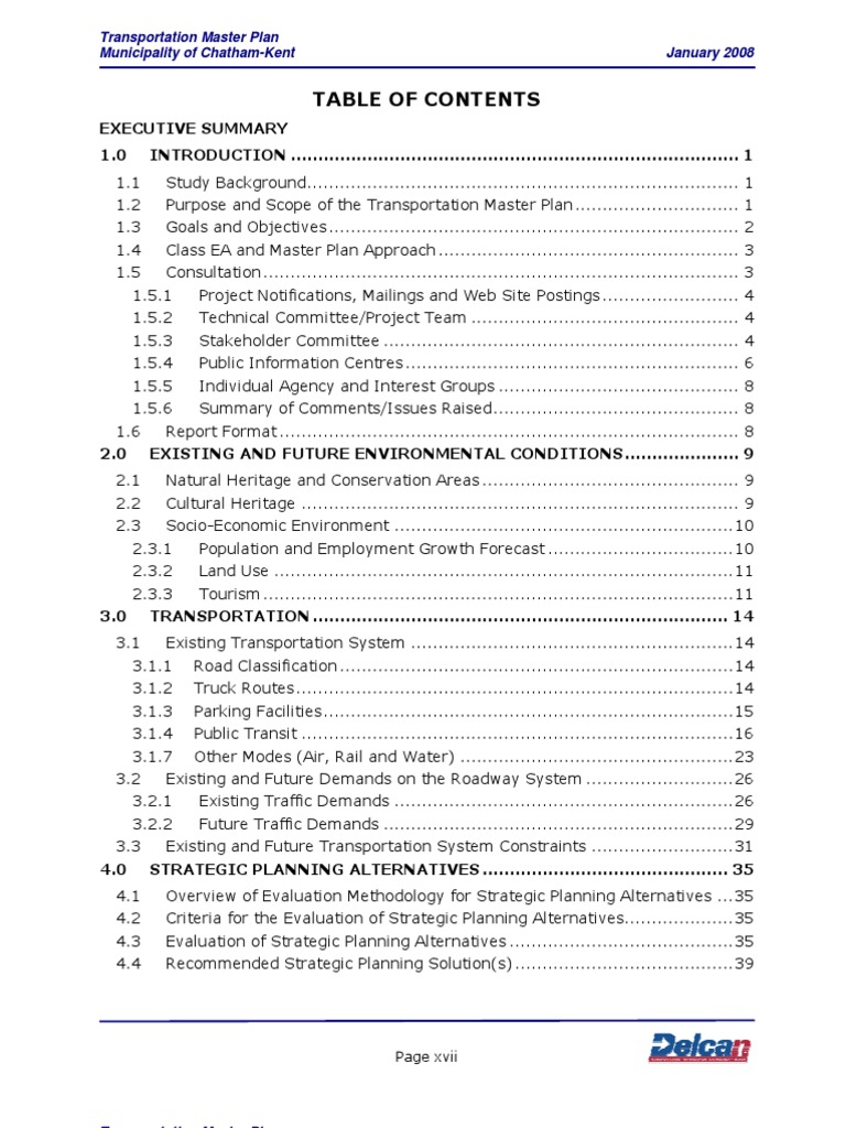 Chatham-Kent Transportation Master Plan | PDF | Traffic | Transport
