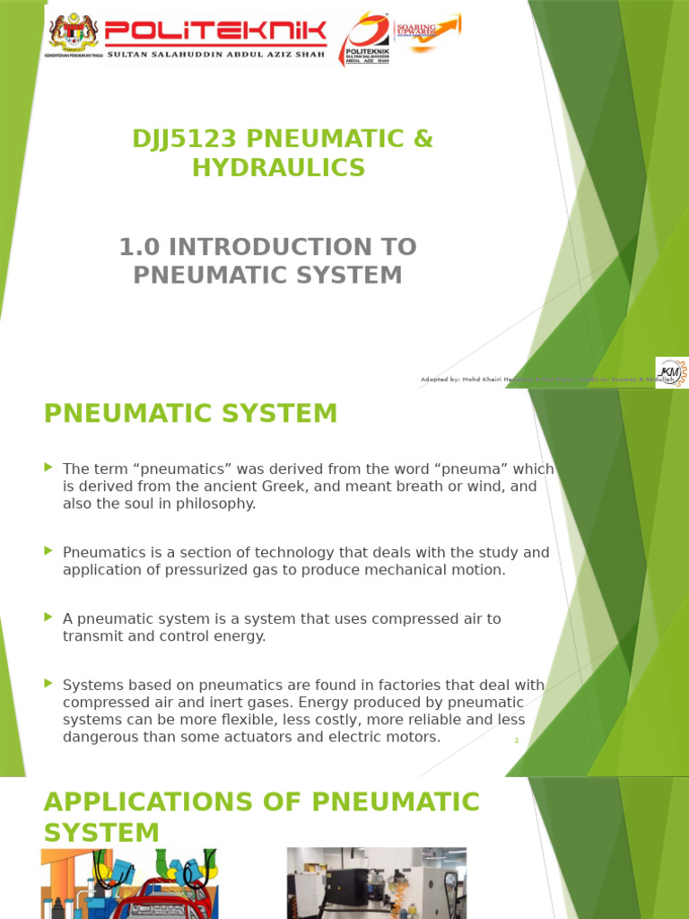 C1 Introduction To Pneumatic System 1 | PDF | Piston | Pneumatics