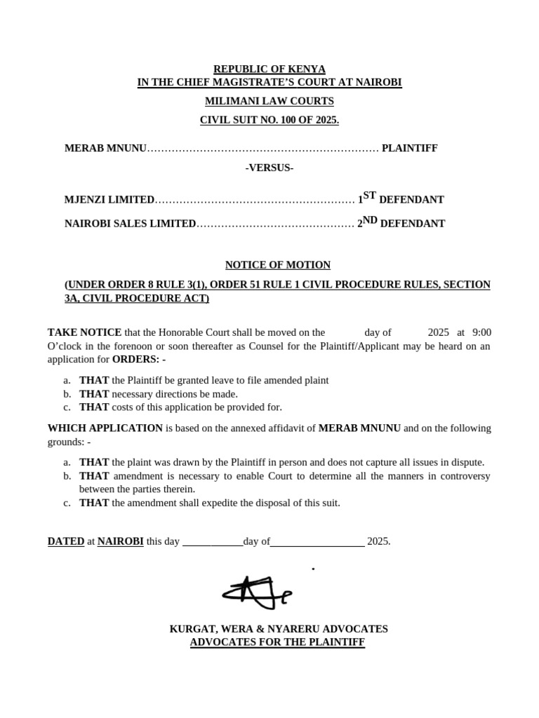 Application To Amend Plaint | PDF | Lawsuit | Judiciaries