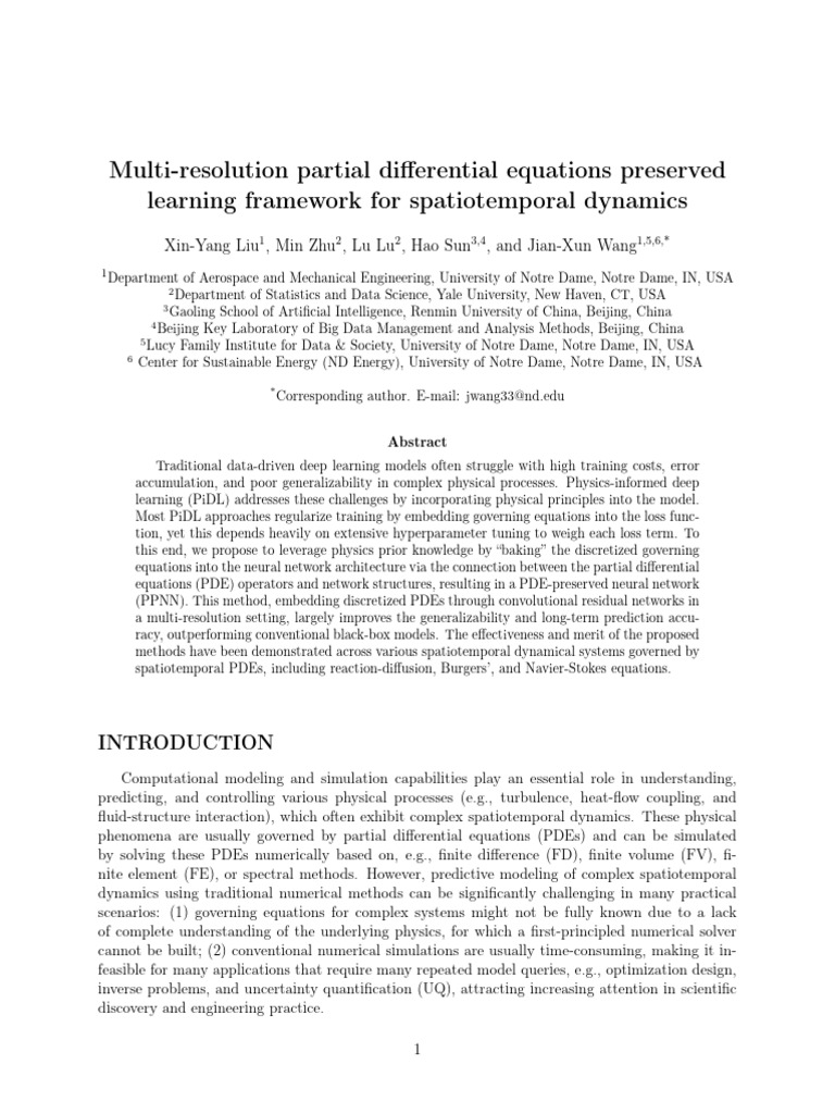 2022 Predicting parametric spatiotemporal dynamics by multi-resolution PDE structure-preserved ...