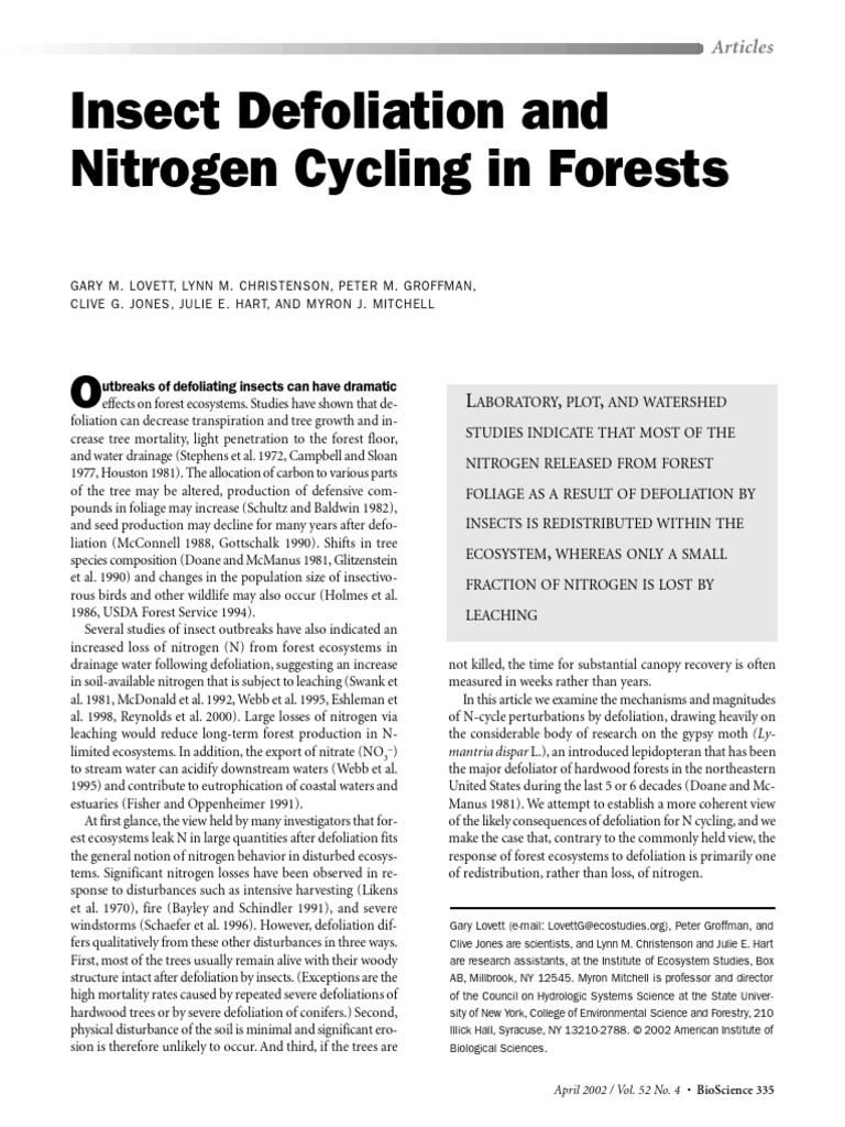 Lovett Et Al 2002 Insect Defoliation Bioscience 52 335-341 | PDF | Soil ...