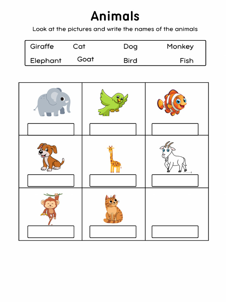 Animal worksheet | PDF