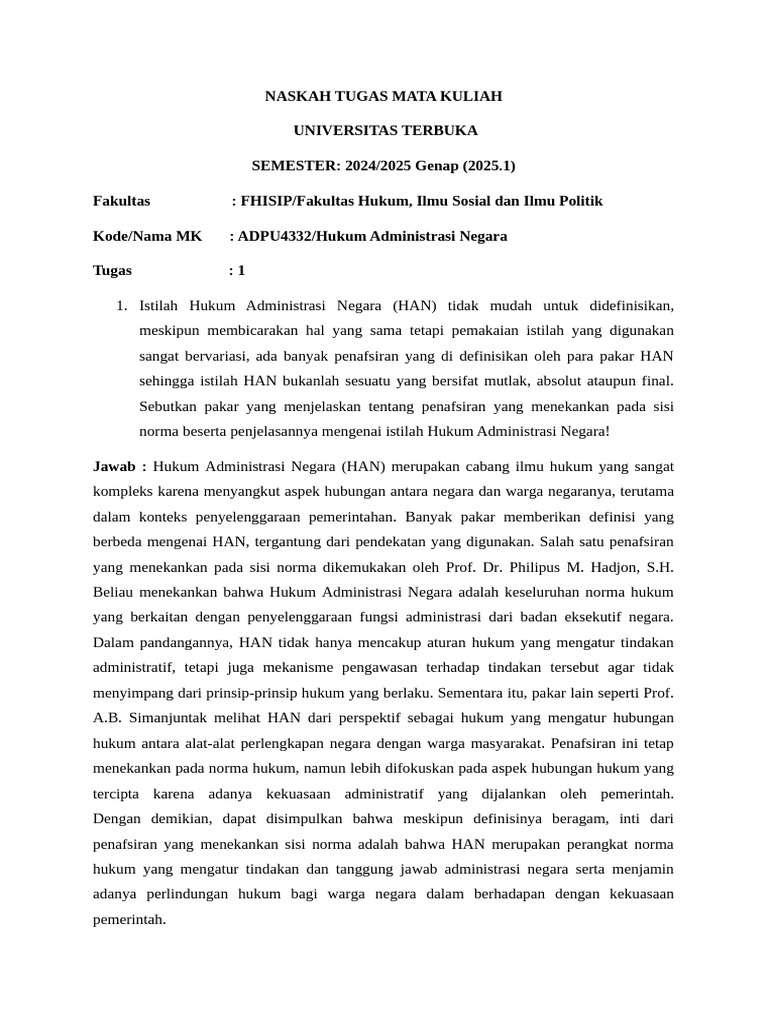 ADPU4332 Hukum Administrasi Negara | PDF