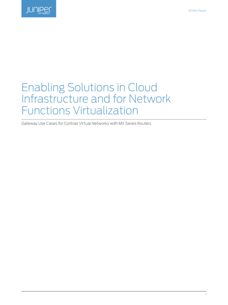 Enabling Solutions in Cloud Infrastructure and For NFV | PDF | Computer Network | Router (Computing)