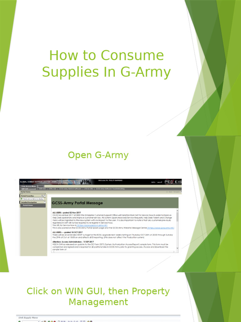 G-Army Supply Consumption Guide | PDF
