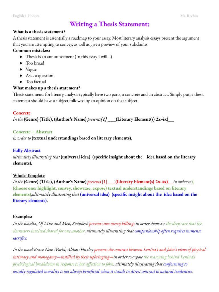 Crafting Effective Thesis Statements | PDF | Essays