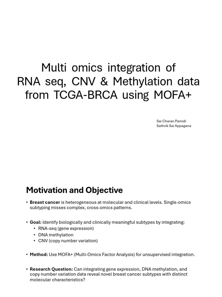 MOFA+ Integration of Multi-Omics in BRCA | PDF | Omics | Gene Expression