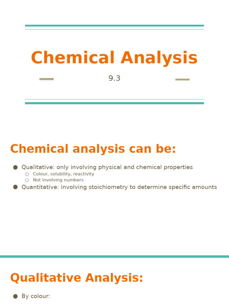 Qualitative and Quantitative Chemical Analysis | PDF