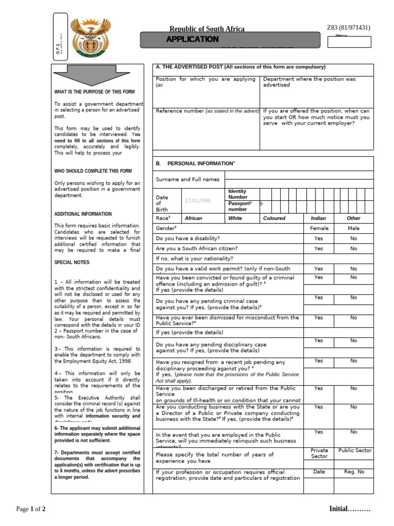 New Z 83 Applicationform 2021 | PDF | Justice | Crime & Violence