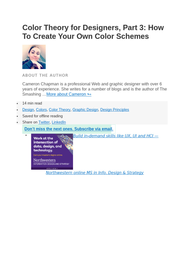 Color Theory For Designers, Part 3 | PDF | Color | Hue