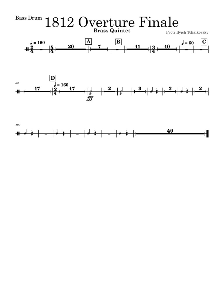 Tchaikovsky - 1812 Finale-Bass - Drum | PDF
