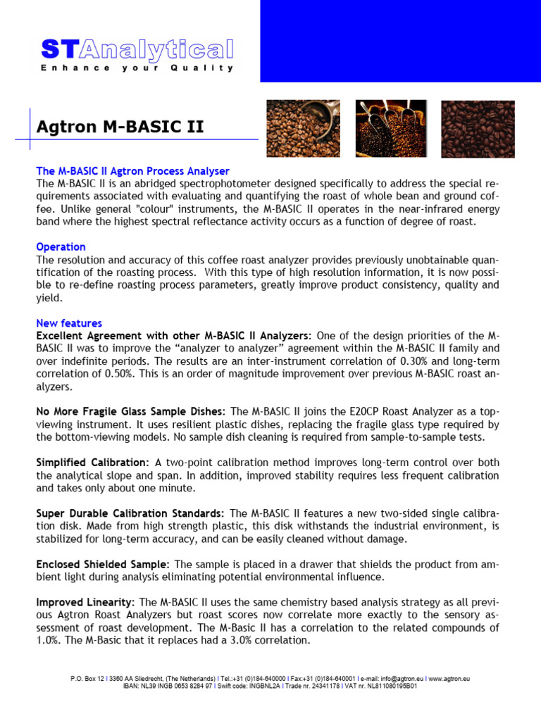 Agtron M-BASIC II Coffee Analyzer | PDF