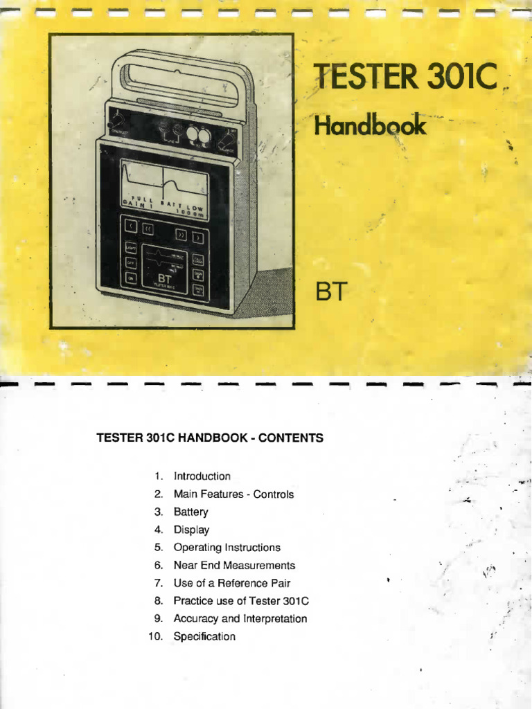 Tester 301C Handbook | PDF