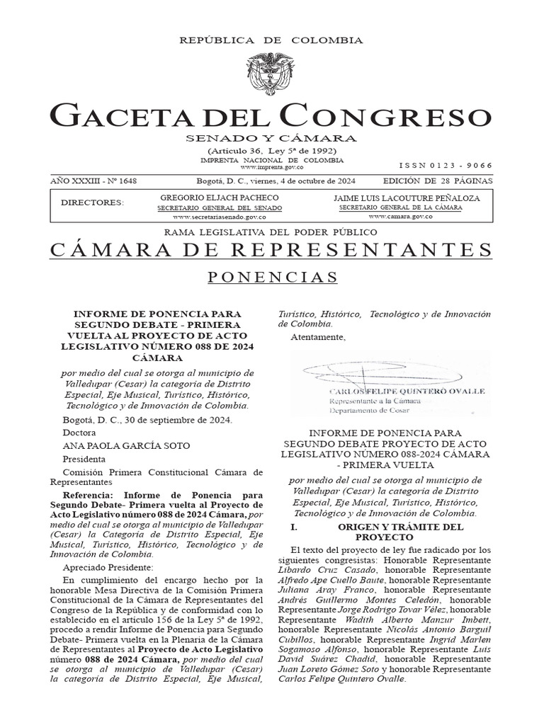 Gaceta 1648 | PDF