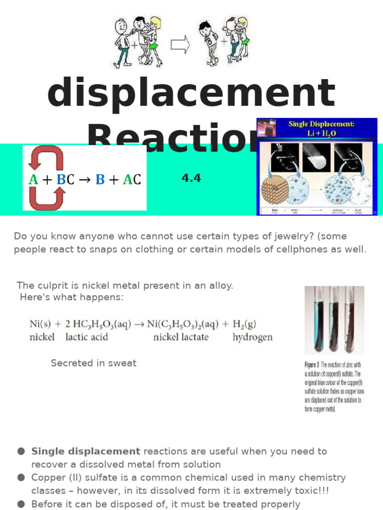 4.4 Single Displacement | PDF | Chemical Reactions | Magnesium