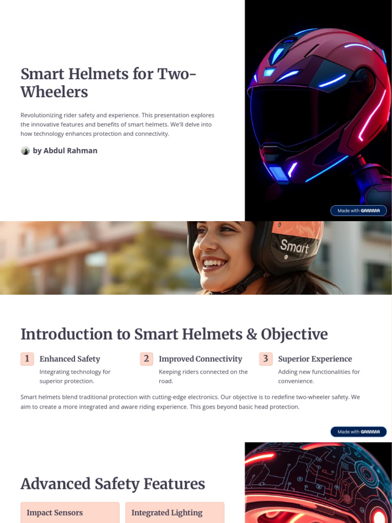 Smart Helmets For Two Wheelers | PDF | Smartphone | Navigation