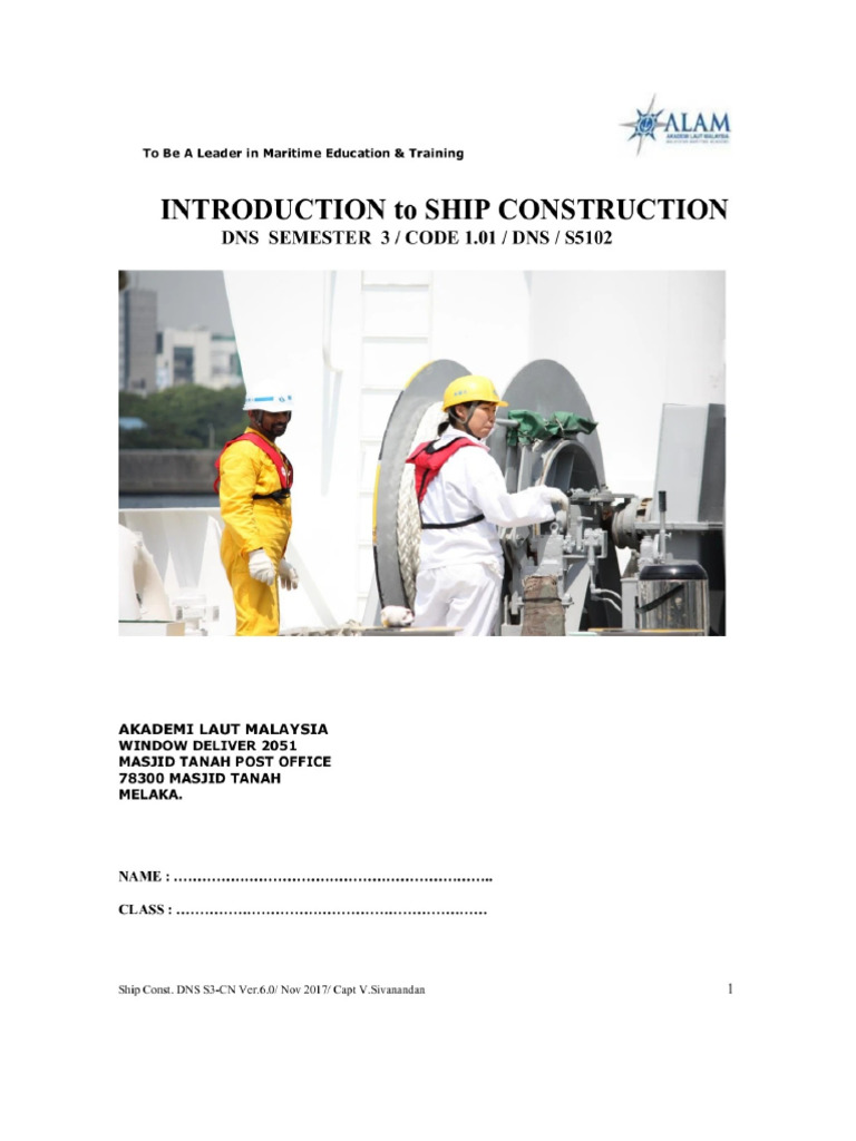 Ship Construction Course Notes DNS 3 2017 Pages 1-50 - Flip PDF ...
