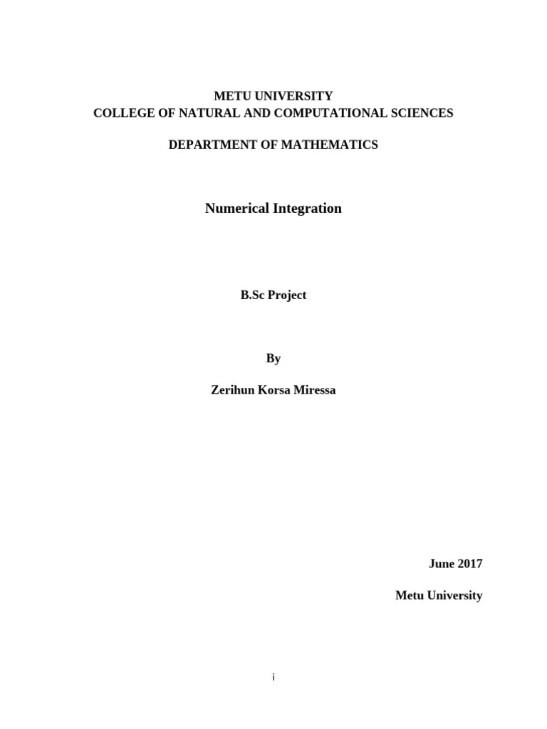 Numerical Integration Zerihun | PDF | Integral | Interpolation
