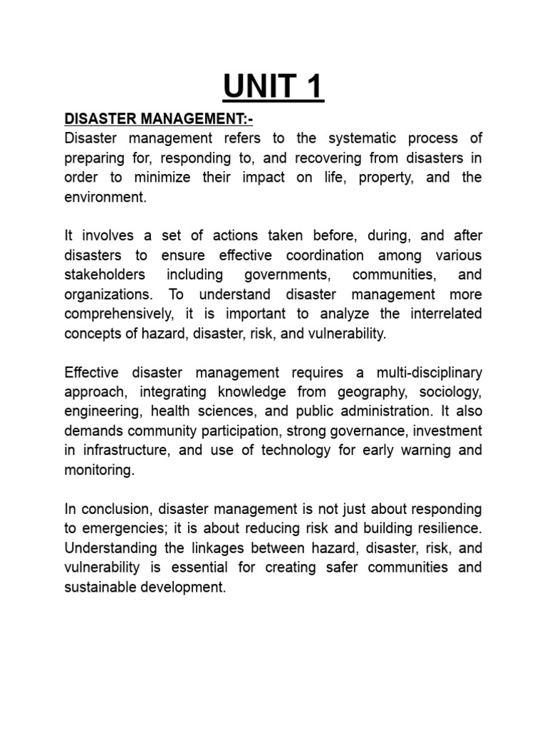 Understanding Disaster Management Concepts | PDF | Hazards ...