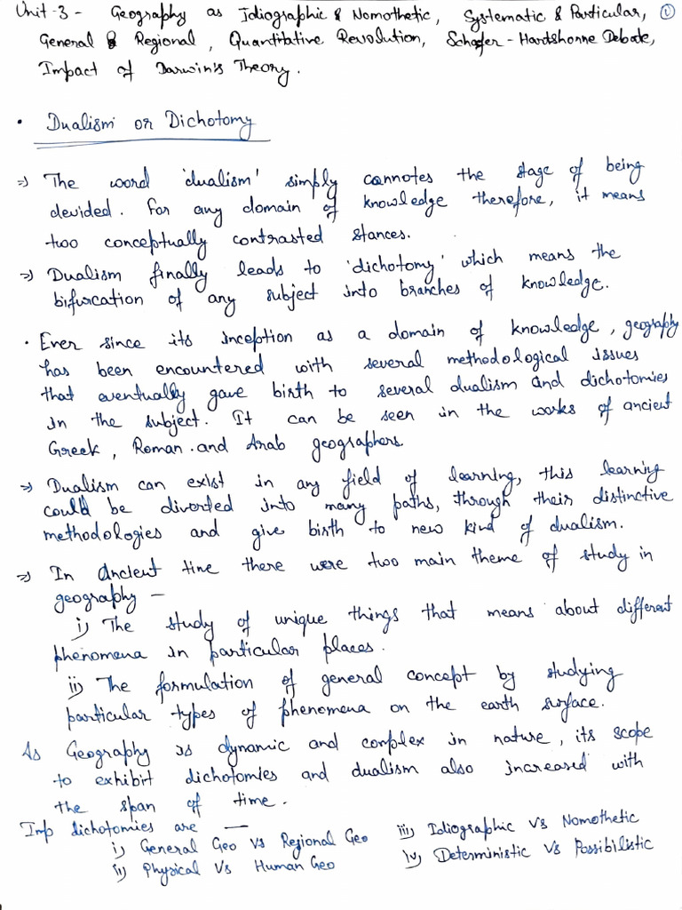 Dualism Dichotomy Regional Vs Systematic Approach | PDF
