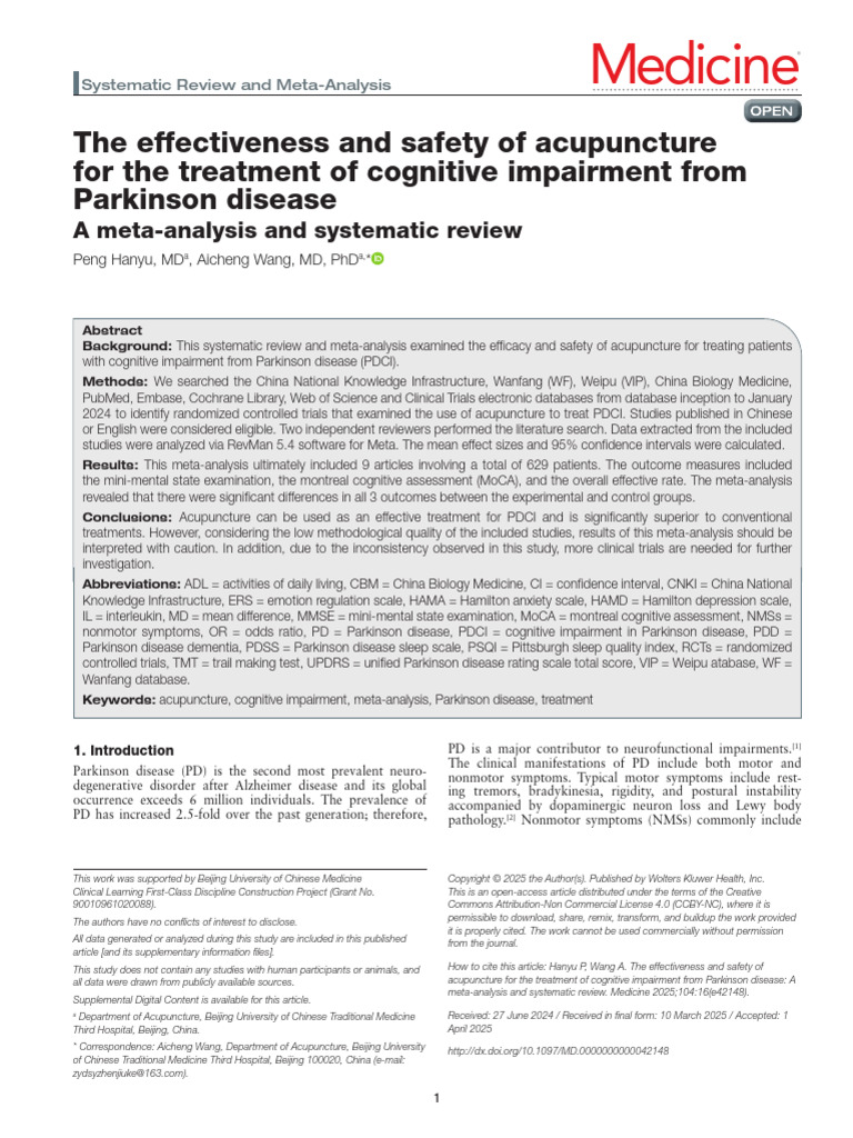 The Effectiveness and Safety of Acupuncture | PDF | Acupuncture | Meta Analysis