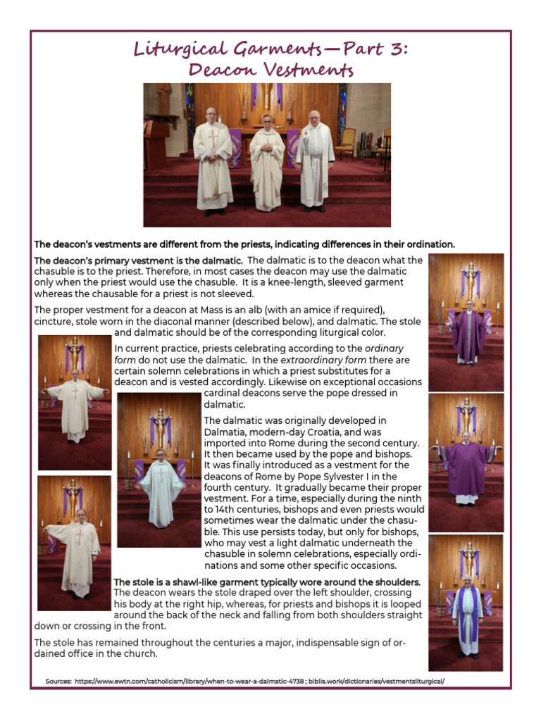 Liturgical Garments Deacon Vestments | PDF | Deacon | Clothing