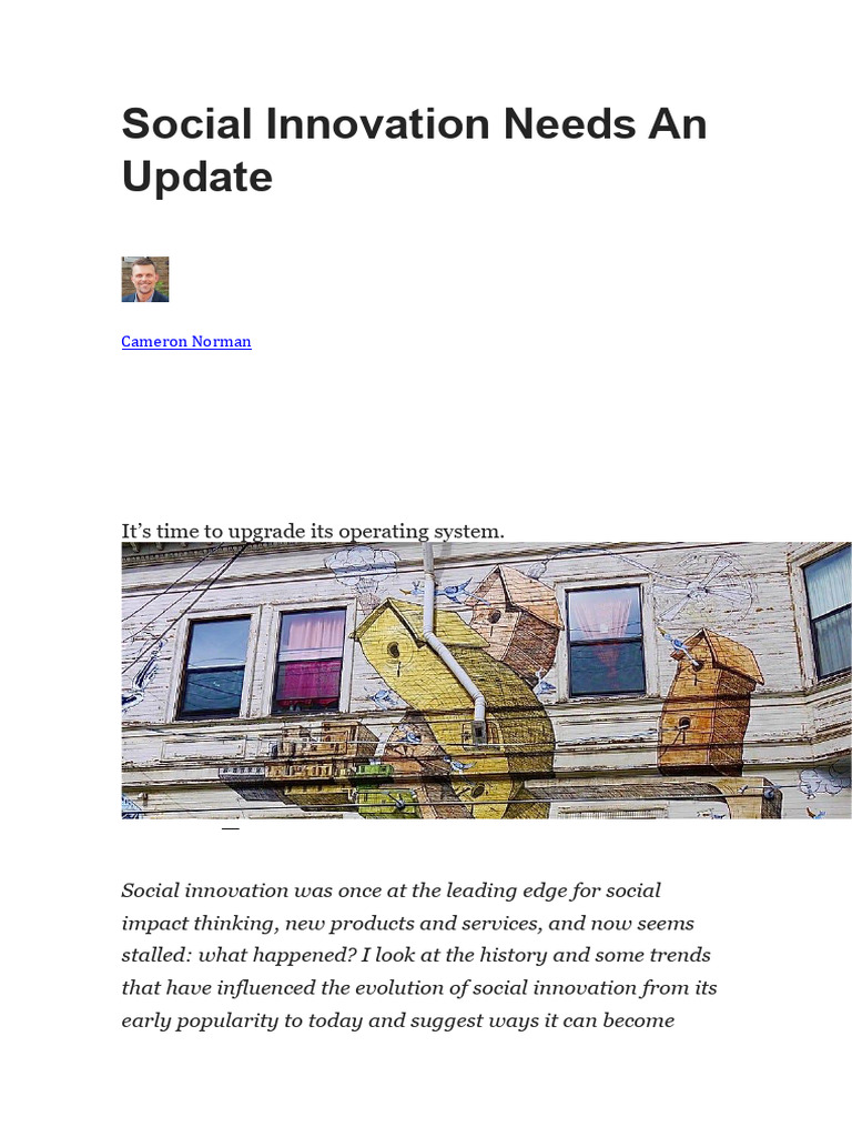 Revitalizing Social Innovation Today | PDF | Innovation | Evaluation