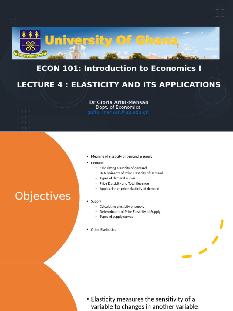 Lecture 4 - Elasticity and Its Applications | PDF | Elasticity (Economics) | Demand