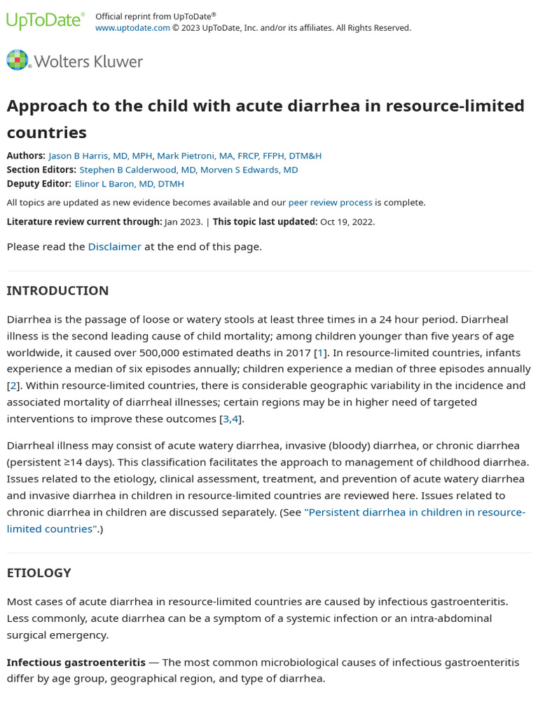Approach_to_the_child_with_acute_diarrhea_in_resource_limited_countries | PDF | Diarrhea ...