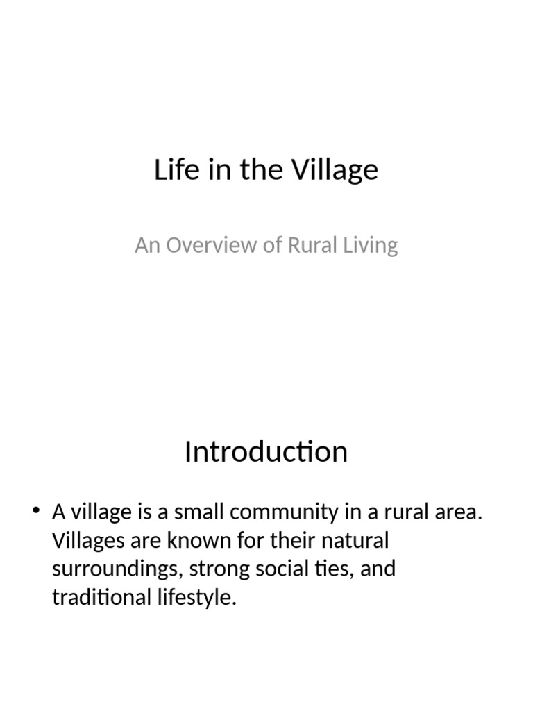 Village Life: A Simple Overview | PDF