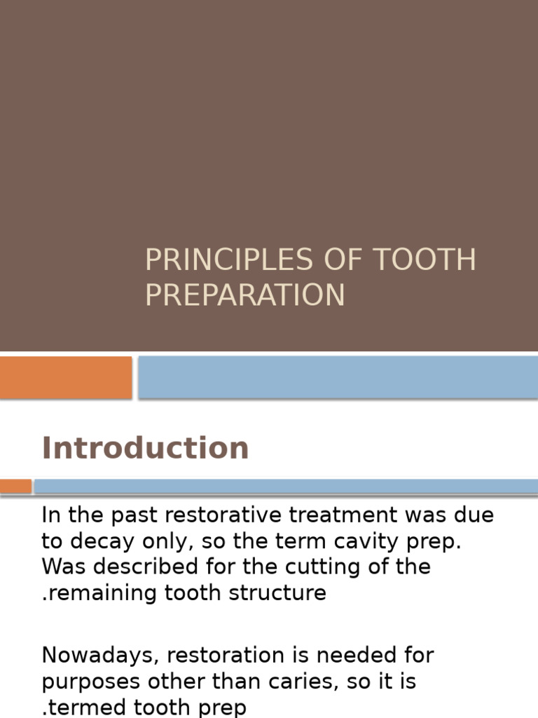 Principal of Tooth Preperation | PDF | Tooth Enamel | Tooth