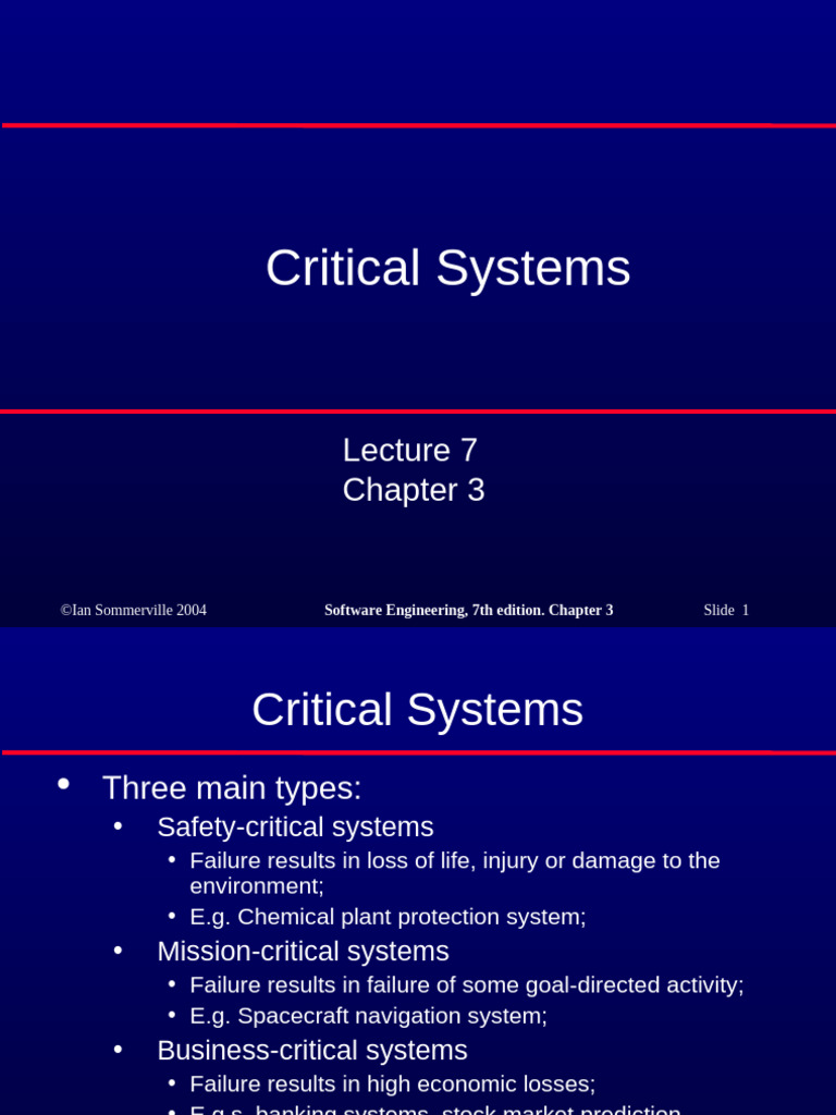 MySlidesch3 Lecture7 CriticalSystemsEmergentProperties | PDF | Reliability Engineering | Insulin