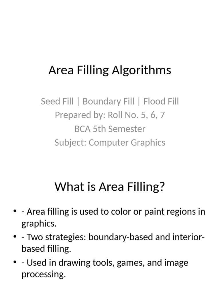 Area Filling Algorithms in Graphics | PDF | Applied Mathematics | Graphics