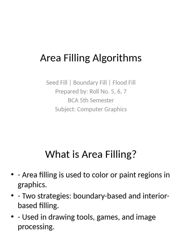 Area Filling Algorithms With Code | PDF | Computer Science | Applied ...