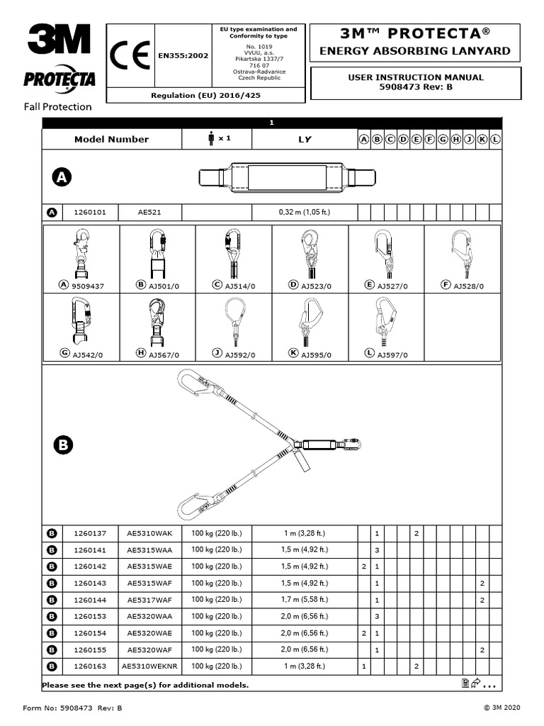 3M Protecta Lanyard User Manual | PDF
