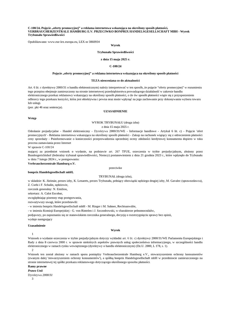 C 100 24 Pojecie Oferty Promocyjnej A Reklama | PDF