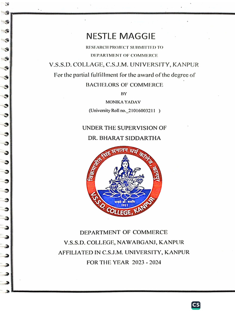 B.COM. 6th sem. research project | PDF