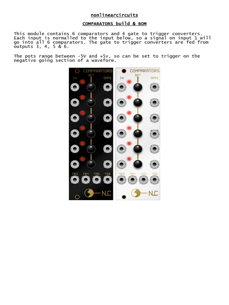 COMPARATORS Build and BOM | PDF | Rectifier | Diode