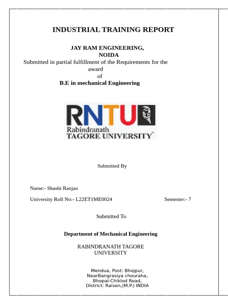 Shashi Ranjan ISGEC-training-report1 (1) | PDF | Numerical Control | Metalworking