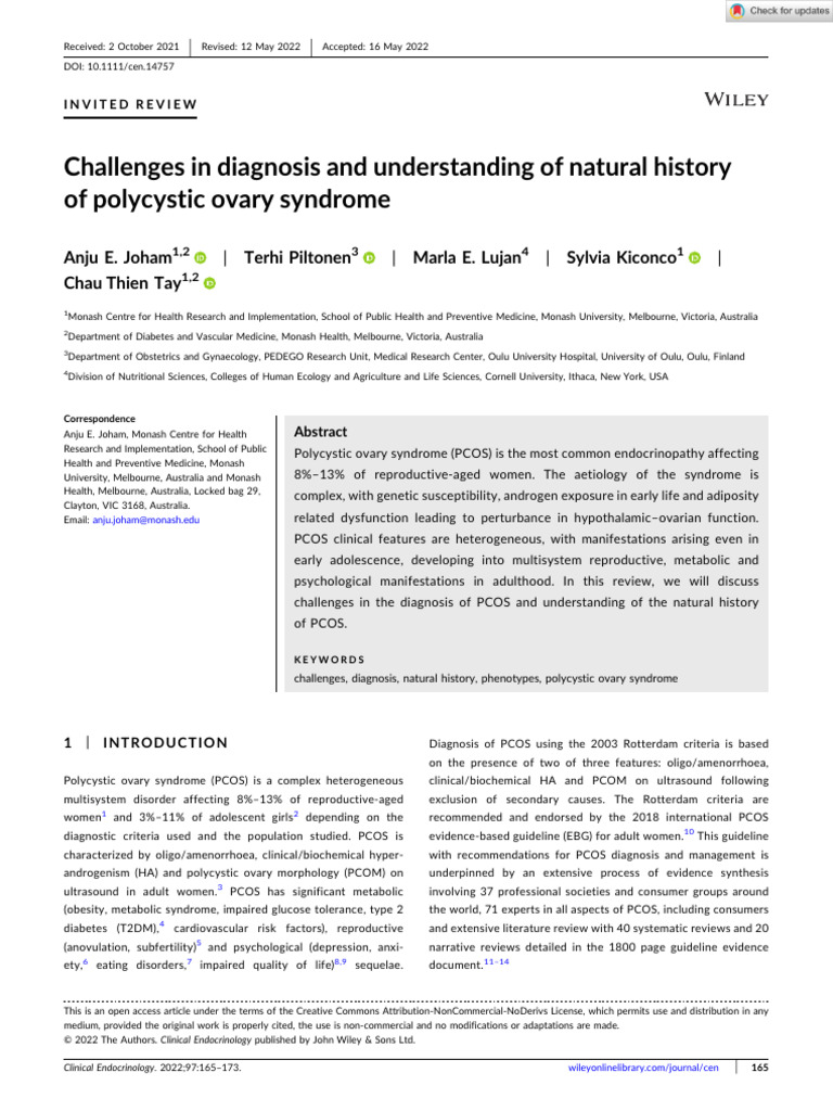 PCOS Diagnosis and Natural History Challenges | PDF | Polycystic Ovary ...